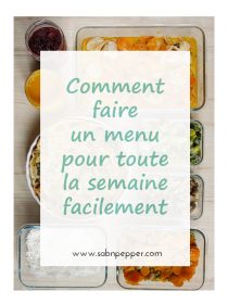 Comment faire tes menus facilement + PDF à télécharger - Sab'n'Pepper